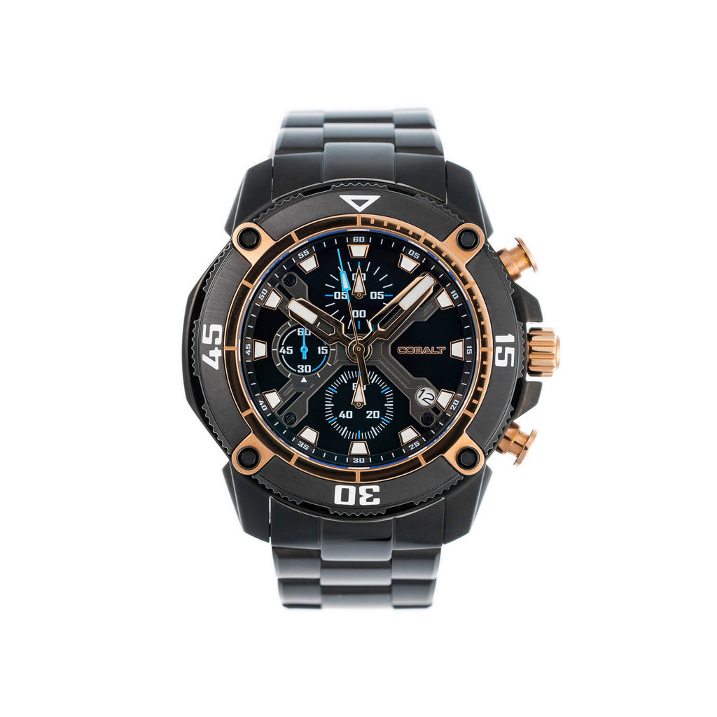 Cobalt Code-X Rose Gold – Chronograph Men’s Watch, Rose Gold Quartz ...